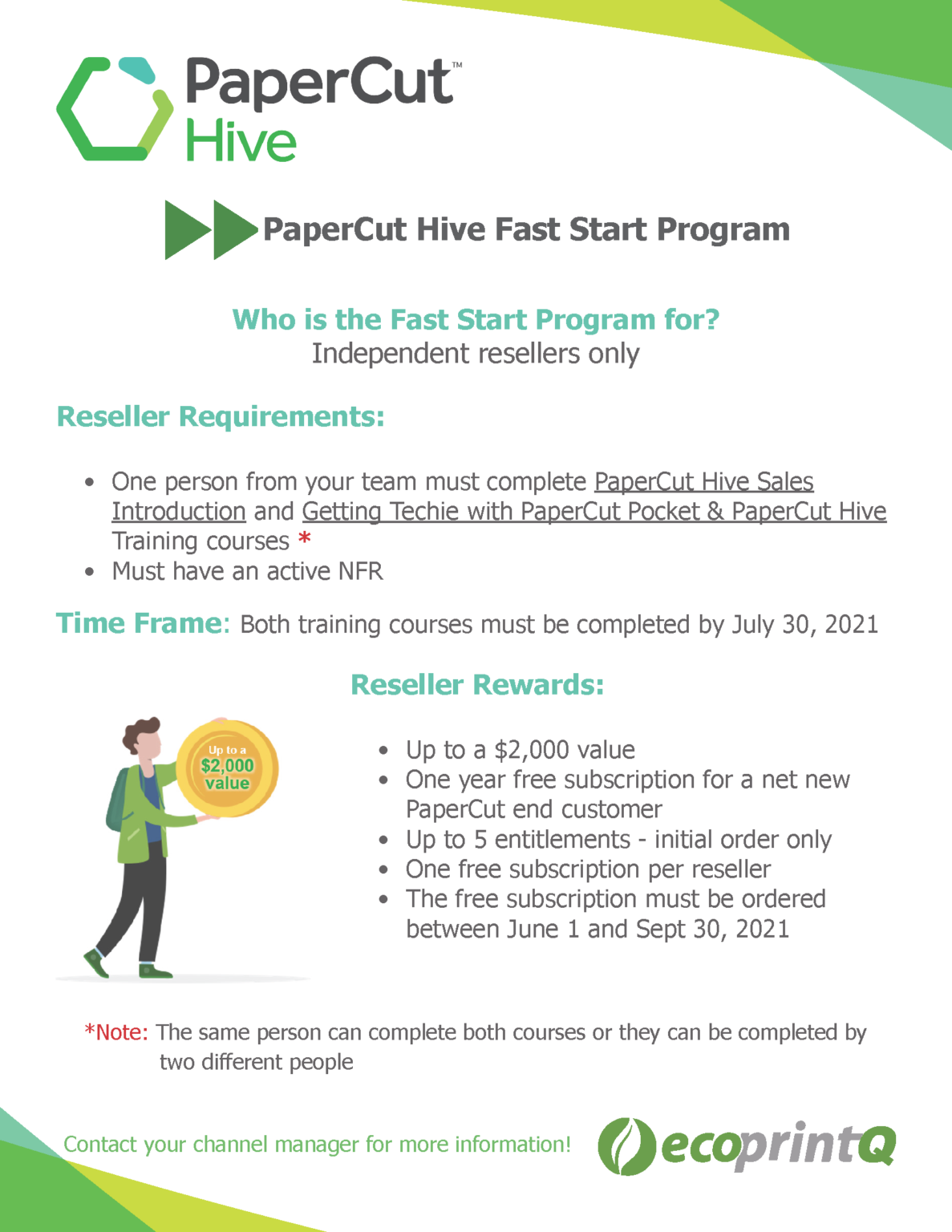 Introducing the PaperCut Hive Fast Start Program – ecoprintQ Blog